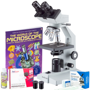 Buy AmScope B100-SP14-CLS-50P100S-WM, 40X to 1000X Microscope with Book ...