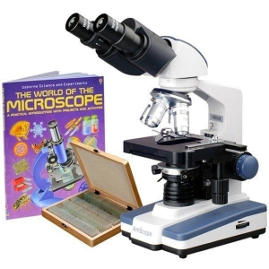 Buy AmScope B120C-WM-PS100-E1, Binocular Microscope, 100 Slide, 1MP ...