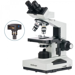 Buy AmScope B400B-LED-10M3, 40X-2000X LED Microscope w/ 10MP Camera ...