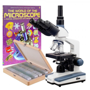 Buy AmScope T120-WM-PS100, Trinocular Microscope, 100 Slide, Book ...