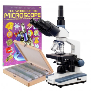 Buy AmScope T120B-WM-PS100-E1, Microscope, 100 Slide, Book, 1MP ...