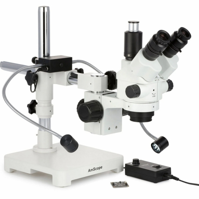 Buy AmScope SM-3NTP-8W, Trinocular Microscope 7X-45X Magnification - Prime Lab Med