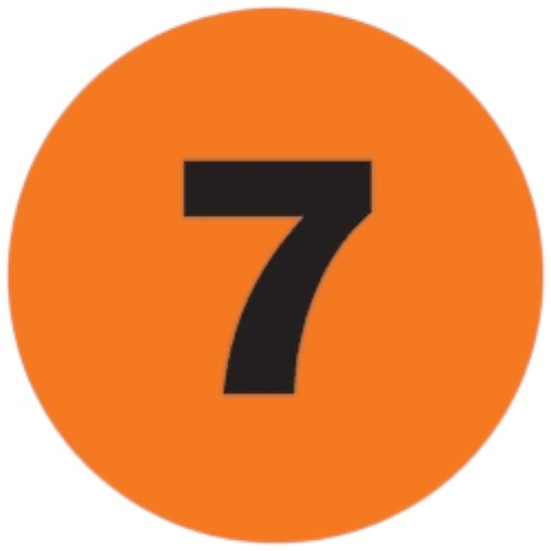 Buy Marketlab 102557, Orange 1" Lot Signal Label, Number "7" - Prime ...