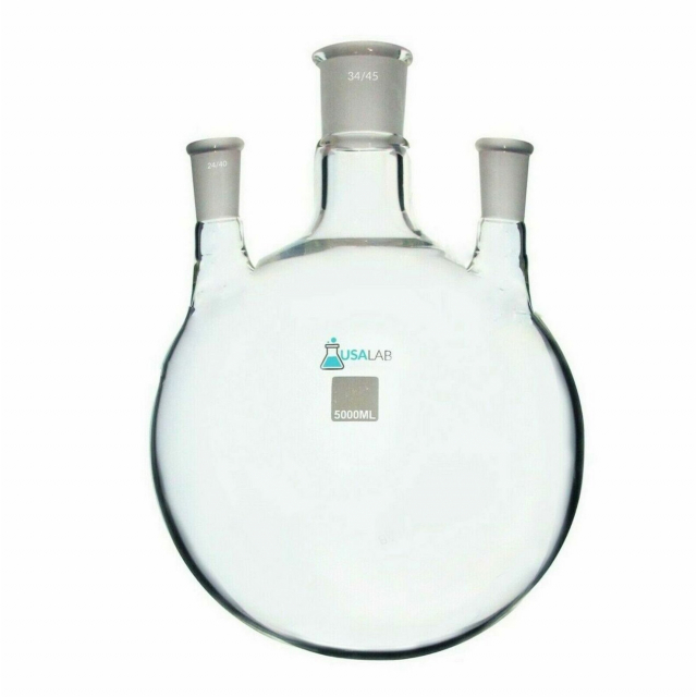 Buy USA Lab RBF5L3NECK-2434, 5L Round Bottom Receiving Flask 3 Neck ...